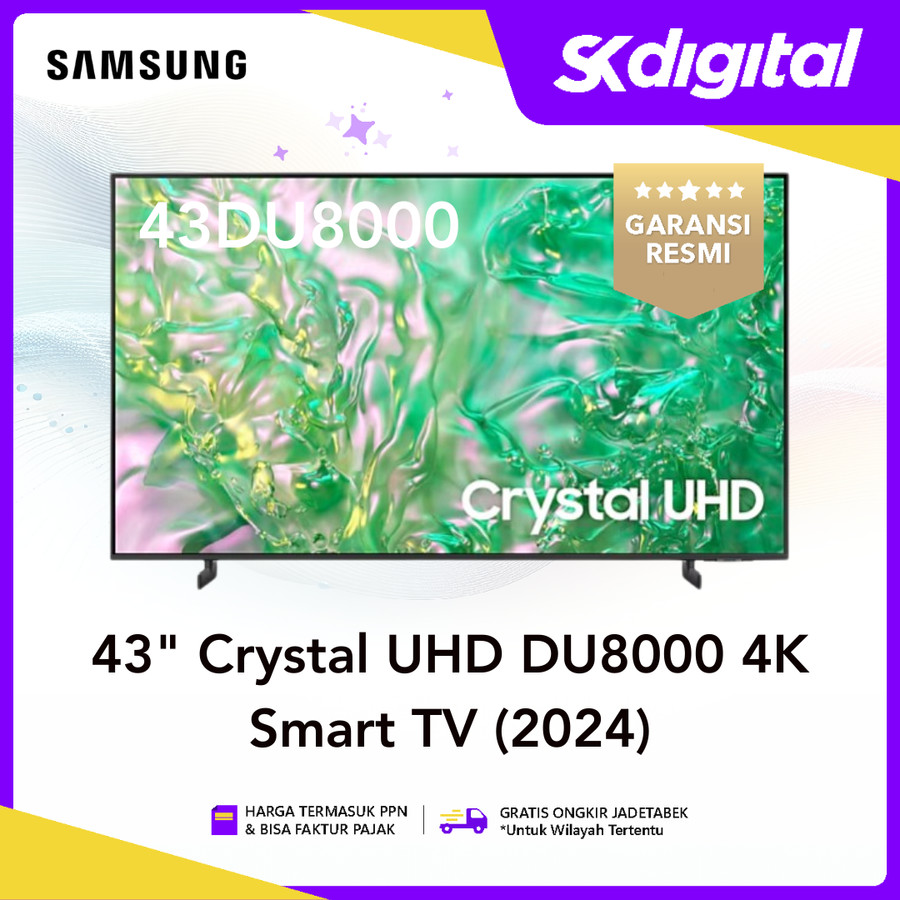 TV Samsung 43DU8000 Crystal Uhd 4K Tizen OS Smart TV 43 Inch UA43DU8000KXXD | sktv