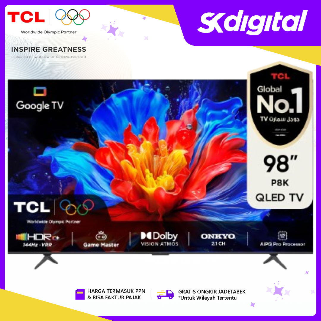 TV TCL 98P8K QLED TV 4K UHD Smart Google TV 98 Inch P8K | sktv
